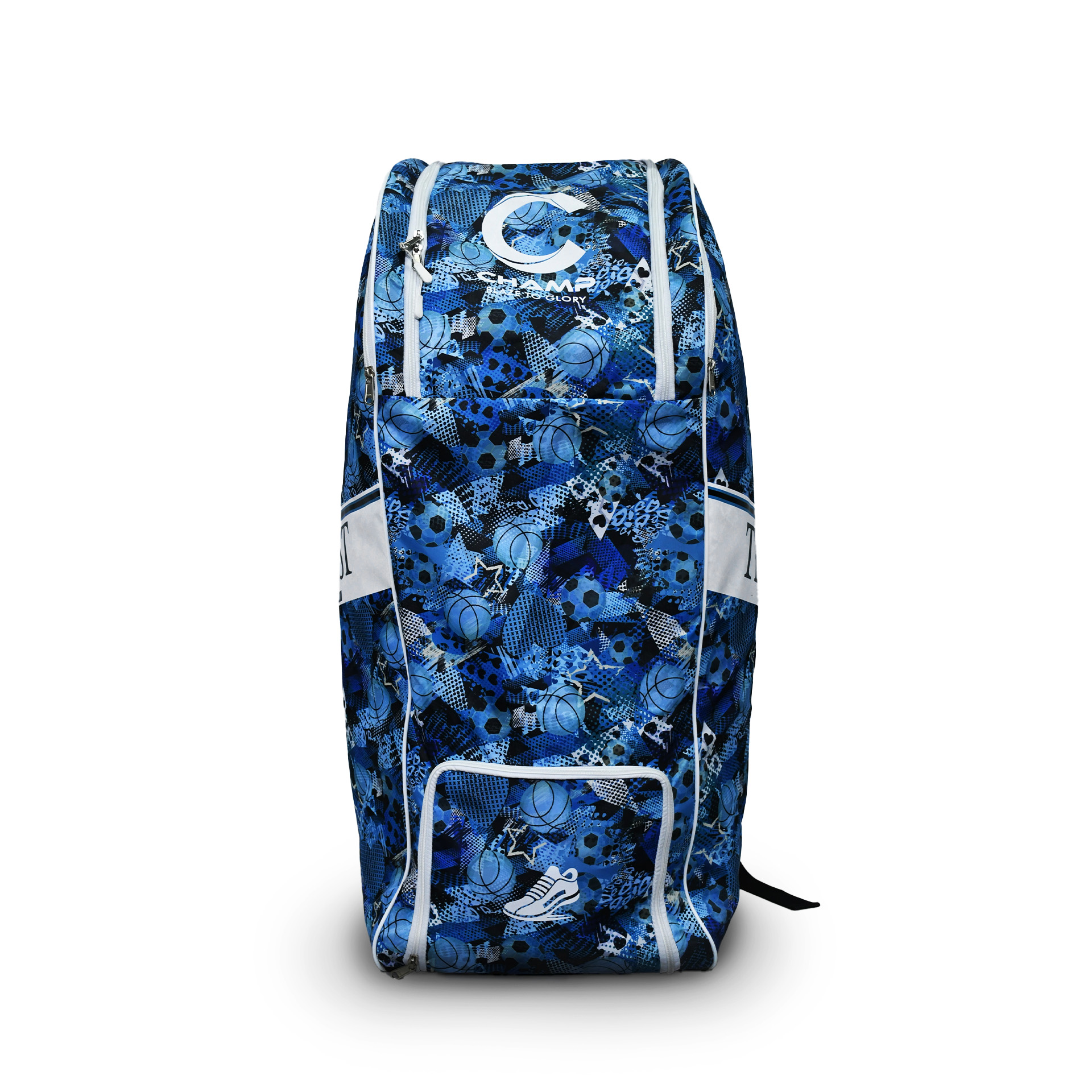 Champ TEST Duffle Wheelie – Kit Bag – Blue Sport Abstract – Champ Sports SA