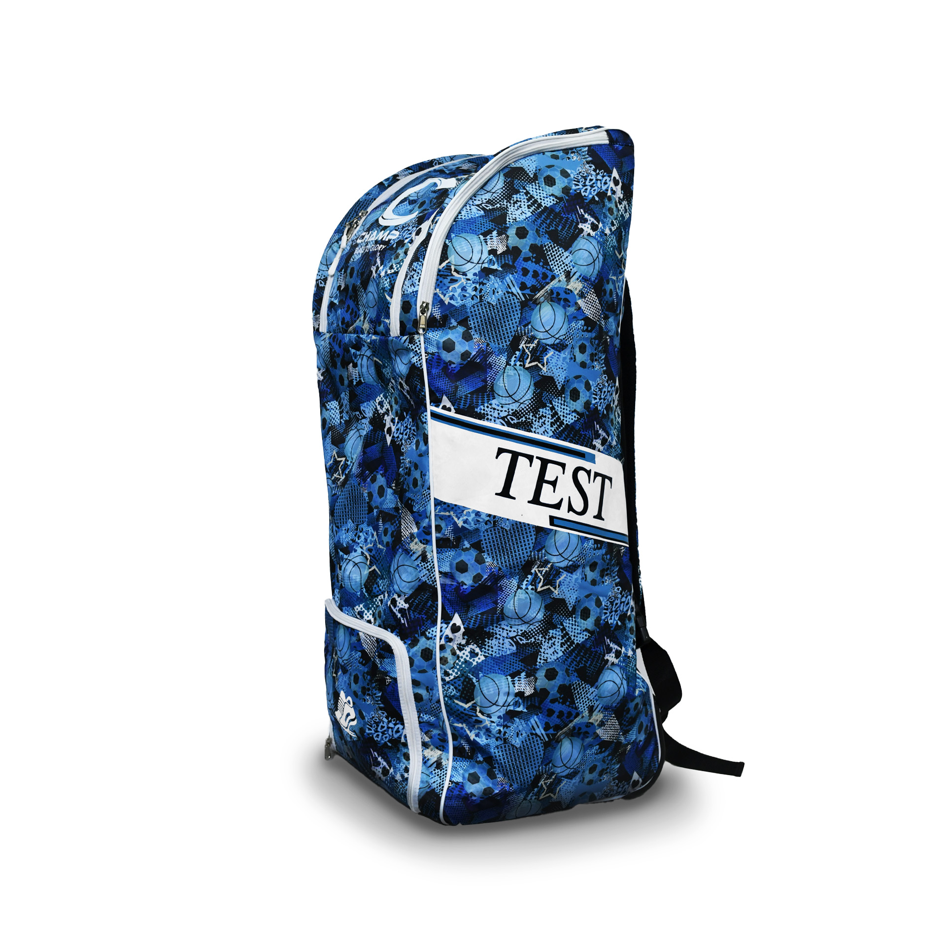 Champ TEST Duffle Wheelie – Kit Bag – Blue Sport Abstract – Champ Sports SA